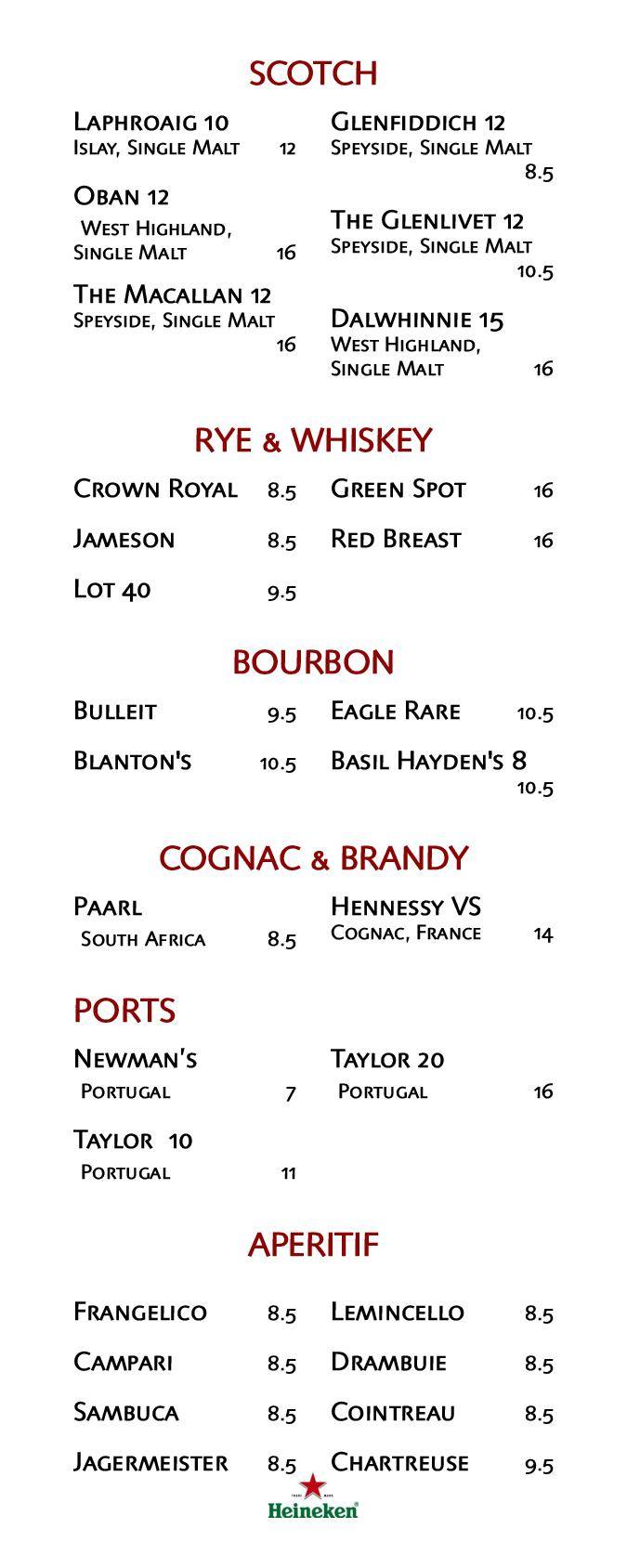 Menu at The Rock Steakhouse Bar & Grill, St. John's