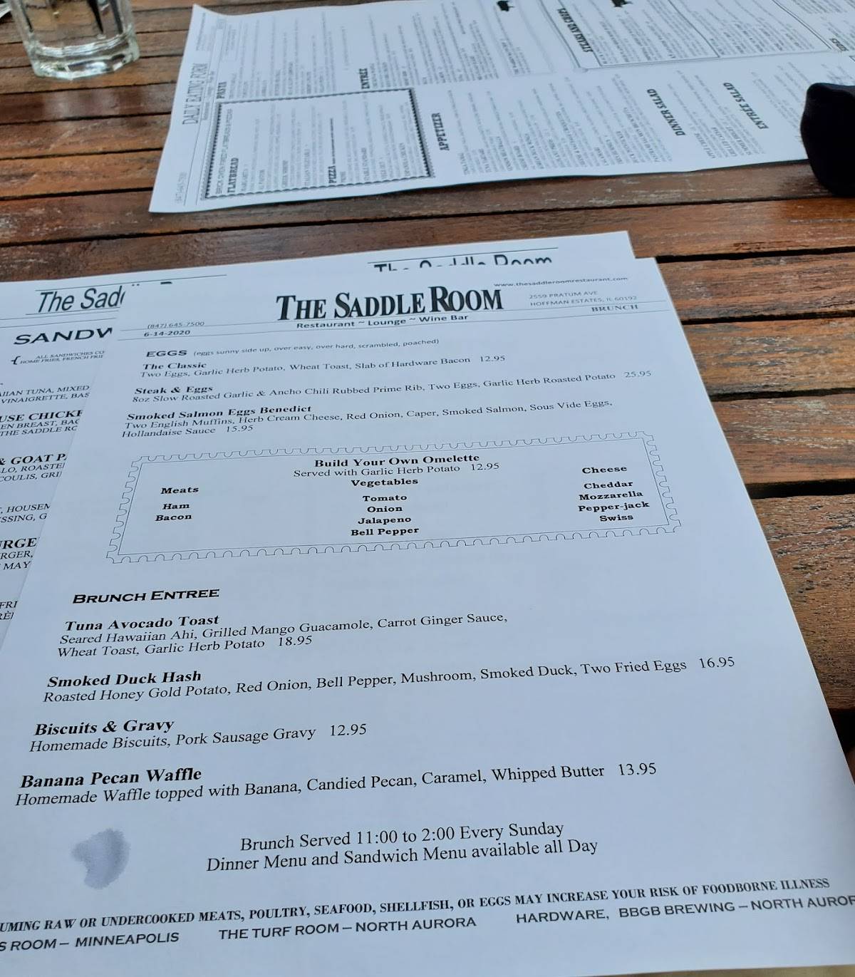 Menu at The Saddle Room pub & bar, Hoffman Estates