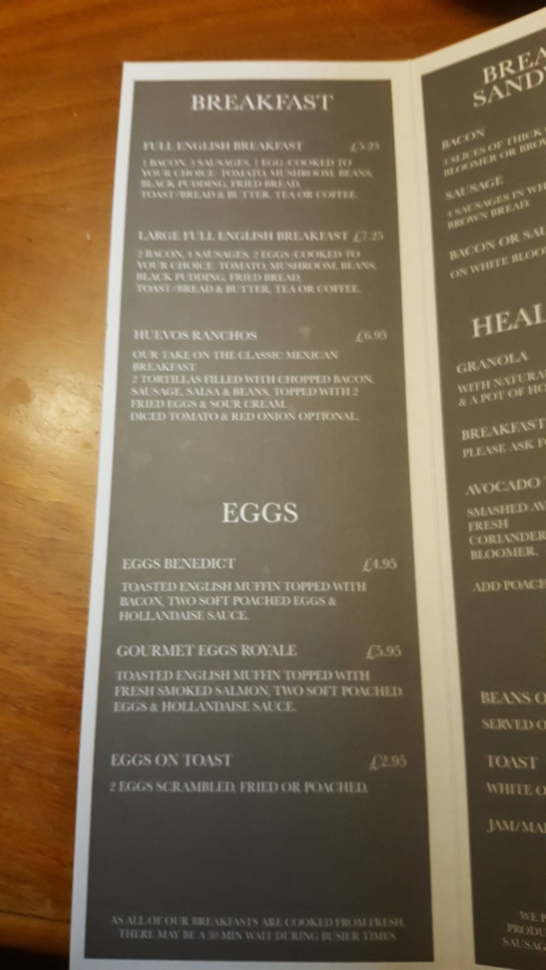 Menu at The Ship Inn pub & bar, March