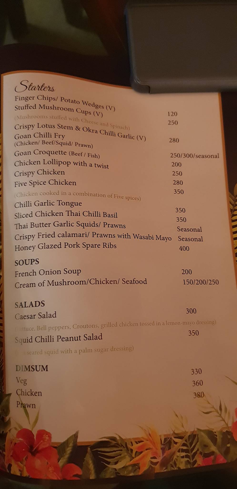 Menu at The Southern Deck - Beach Bar & Bistro Benaulim, Benaulim, Near