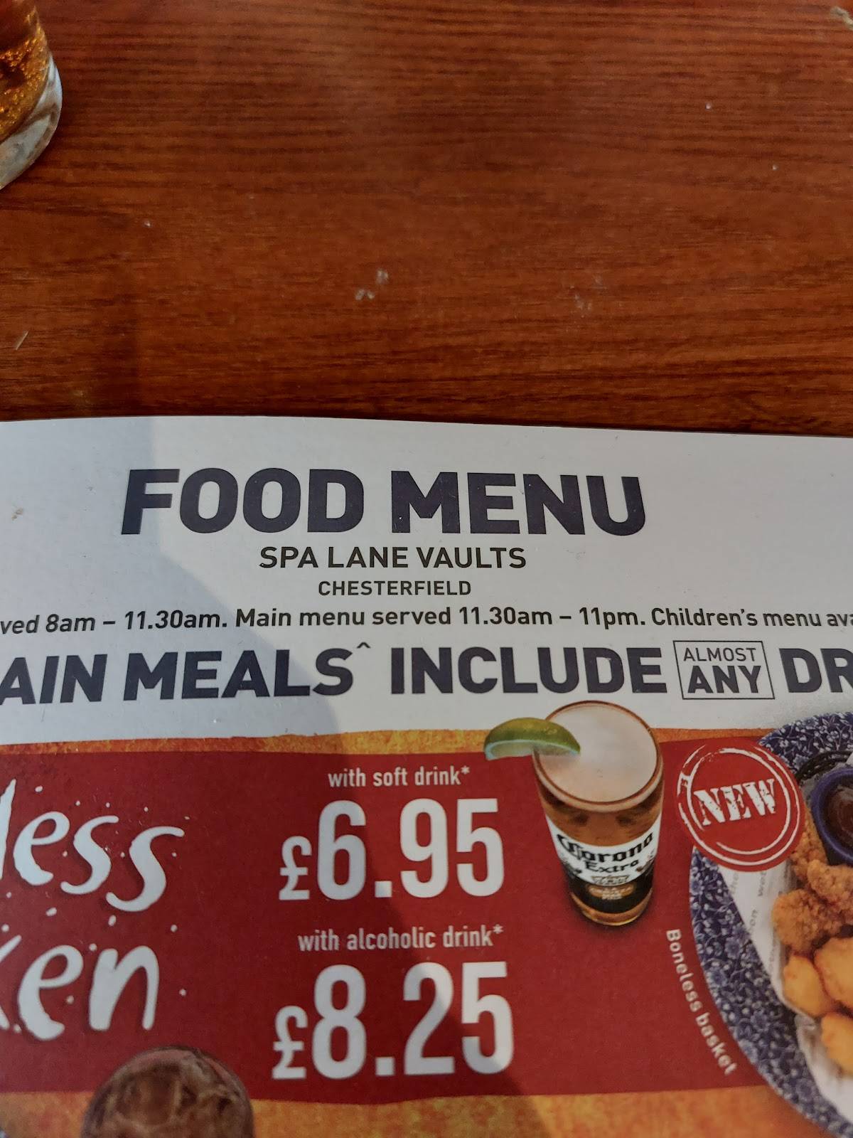 Menu at The Spa Lane Vaults - JD Wetherspoon pub & bar, Chesterfield ...