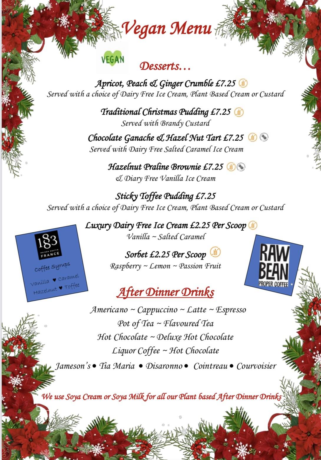 Menu at The Sycamore Inn pub & bar, Birch Vale