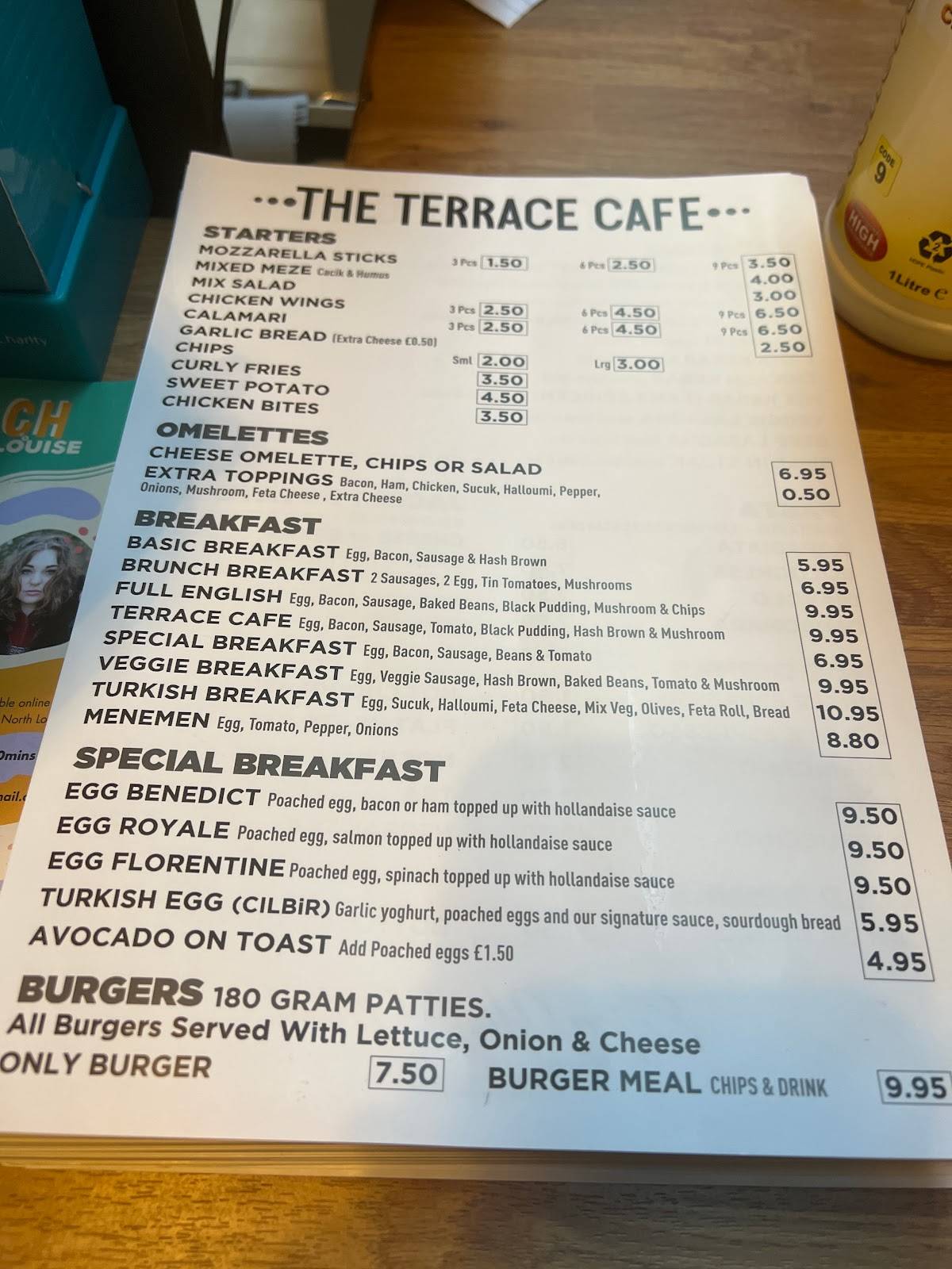 Menu at The Terrace Cafe-London, London, 2 Clifton Terrace