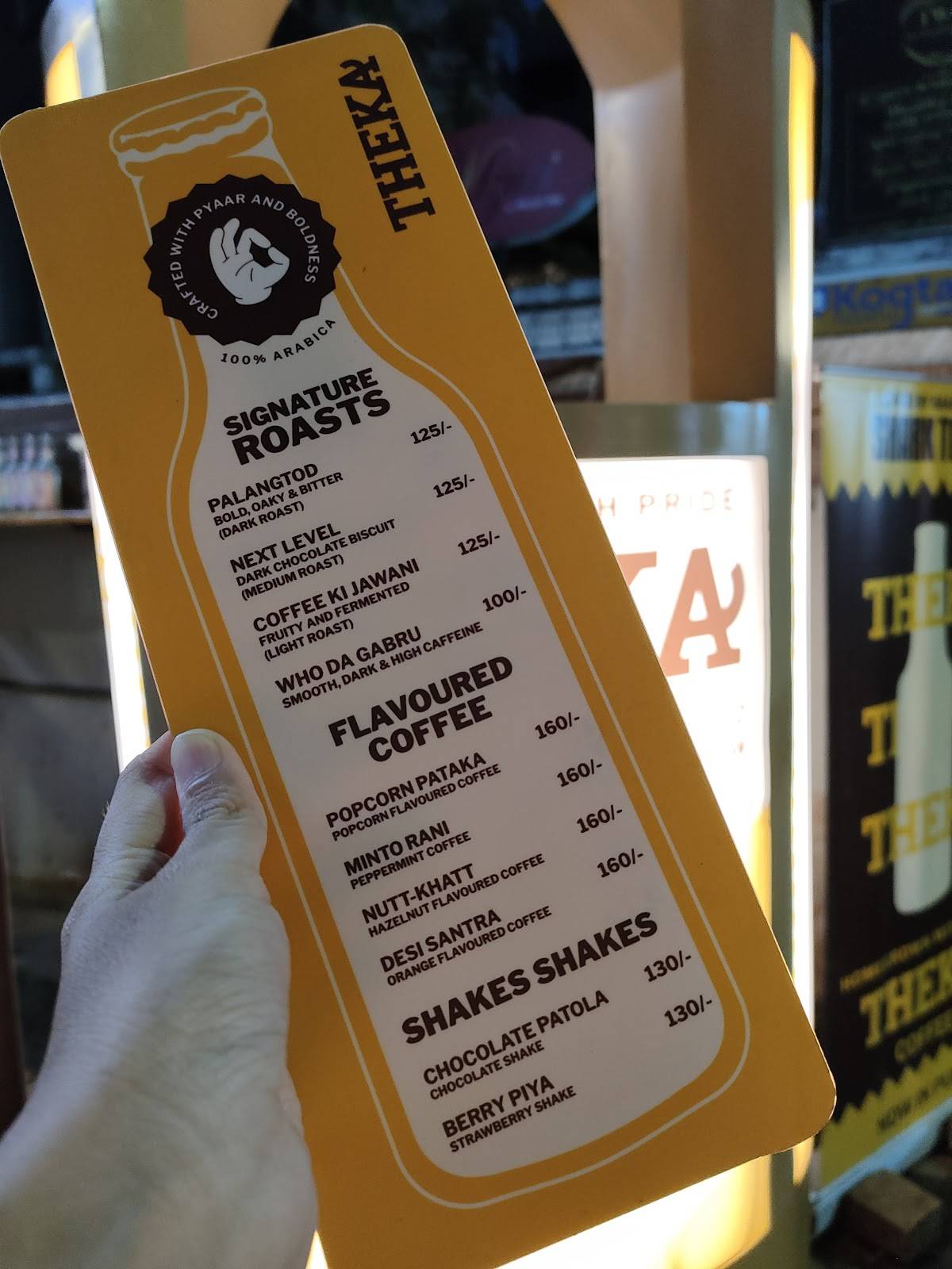 Menu at Theka Coffee, Pune, Shop No.8