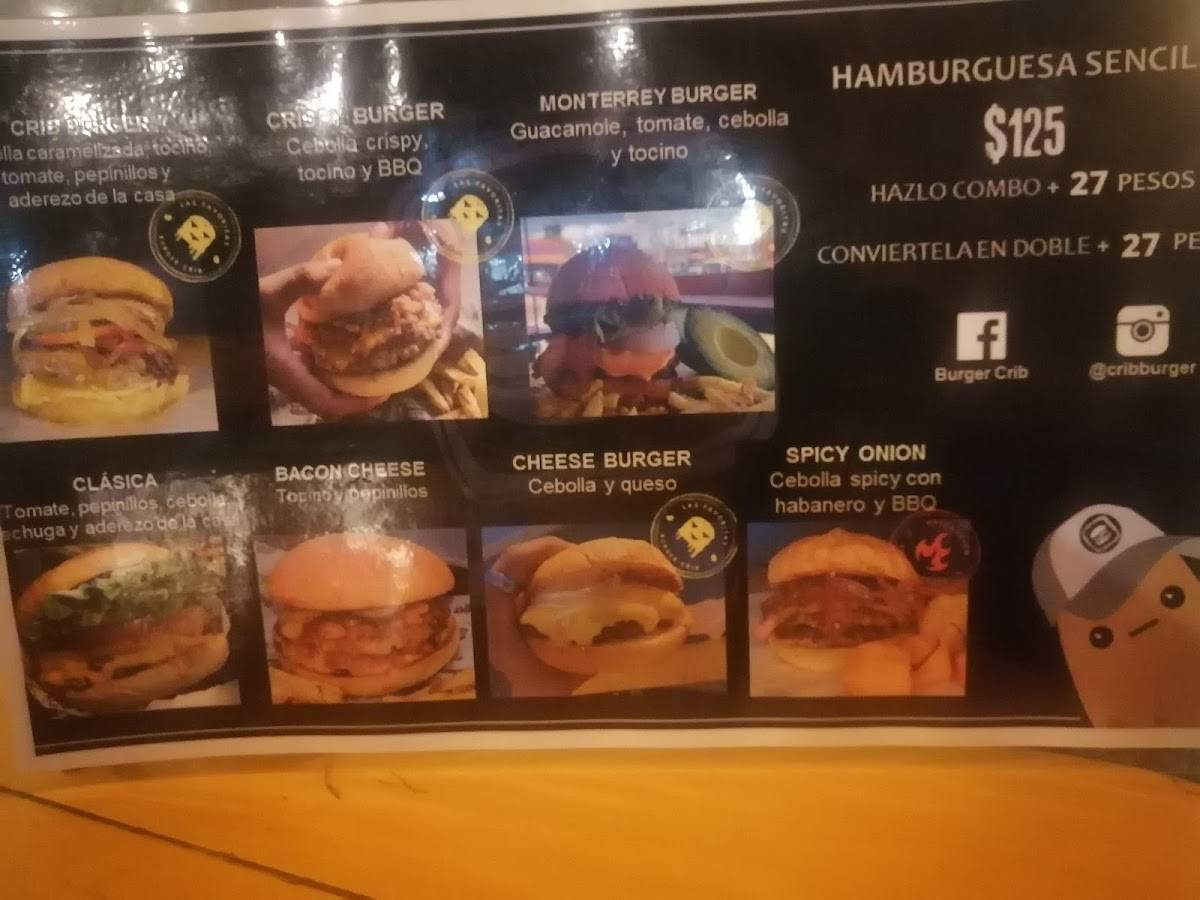 Carta del restaurante Burger Crib Otay, Tijuana, Las Flores 15370
