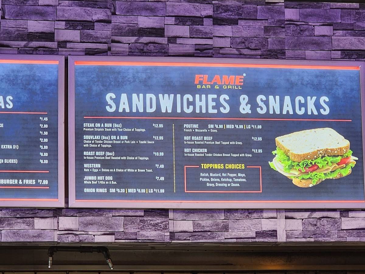 Menu at Flame Bar & Grill, Toronto