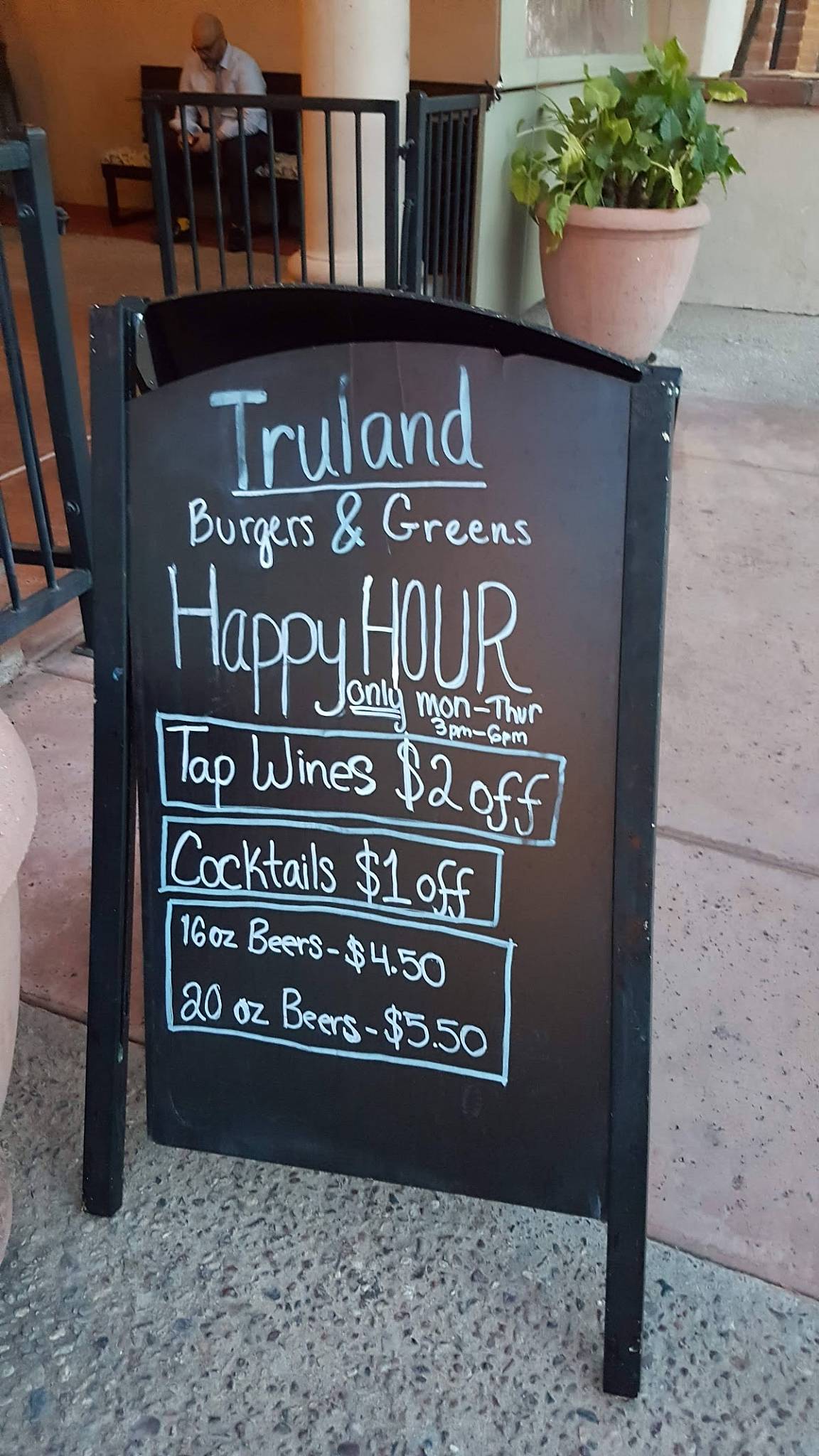 Menu at Truland Burgers & Greens Tucson pub & bar, Tucson