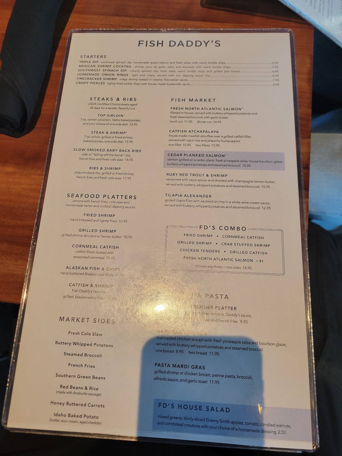 Menu at Fish Daddy's Grill House restaurant, Tulsa