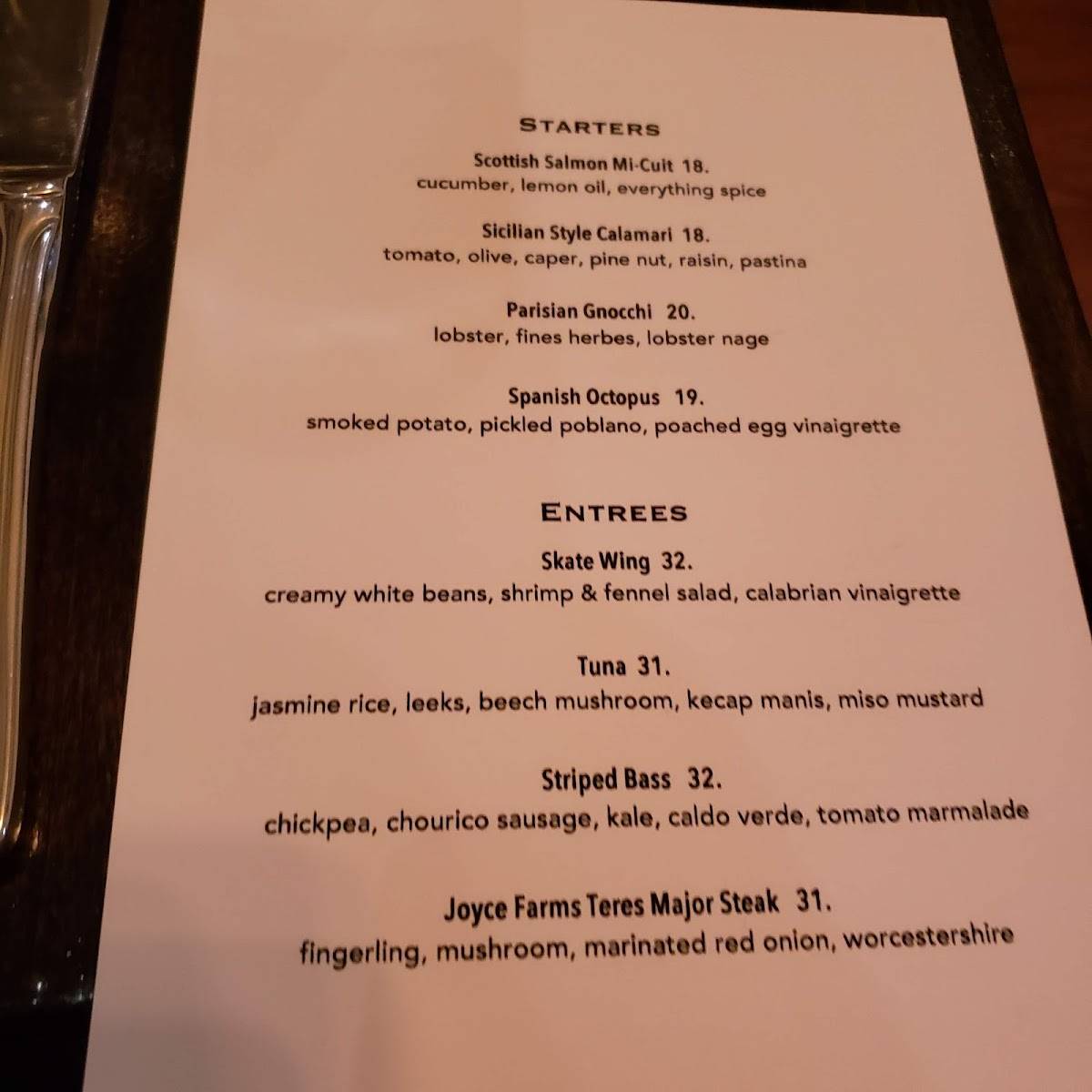 Menu at Two Fish BYOB restaurant, Medford Lakes