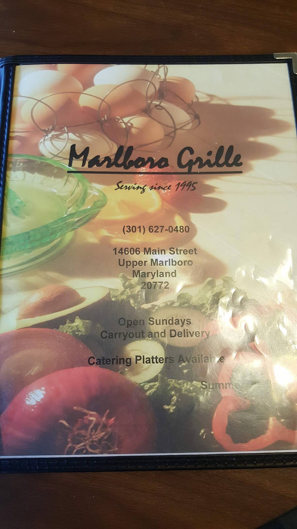Menu at Marlboro Grille restaurant, Upper Marlboro