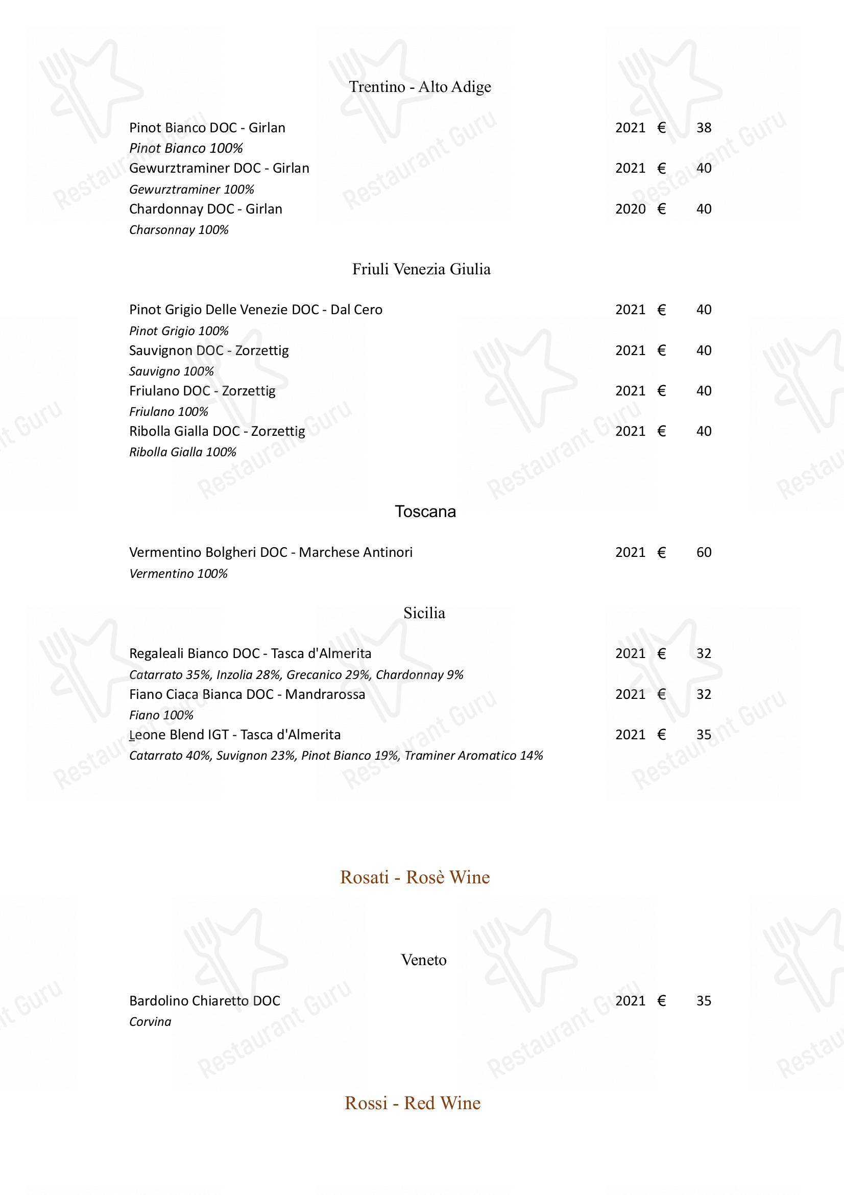 Speisekarte von Beccafico Guna Restaurant, Venedig