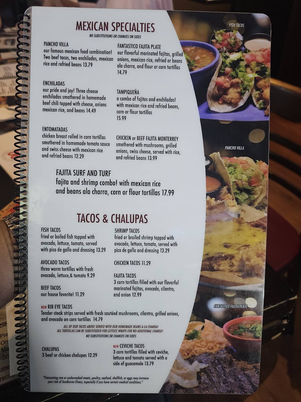 Menu at Vermillion Restaurant and Watering Hole, Brownsville