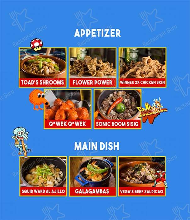 Menu at Versus Barcade PH, Taguig