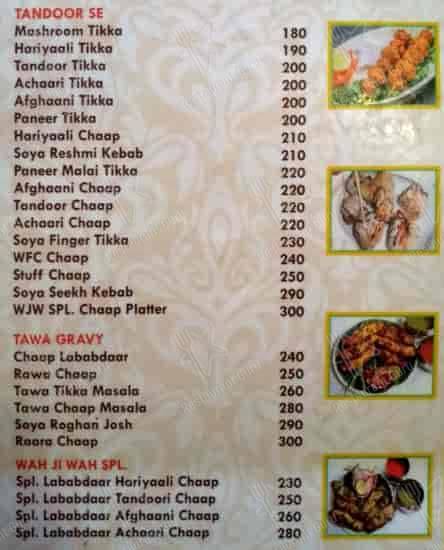 Menu at Wah Ji Wah Pure Veg Family Restaurant, Jodhpur, The Belgian ...