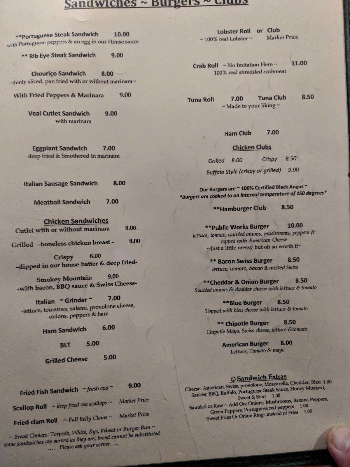 Menu at Jack's Family Restaurant, Warren