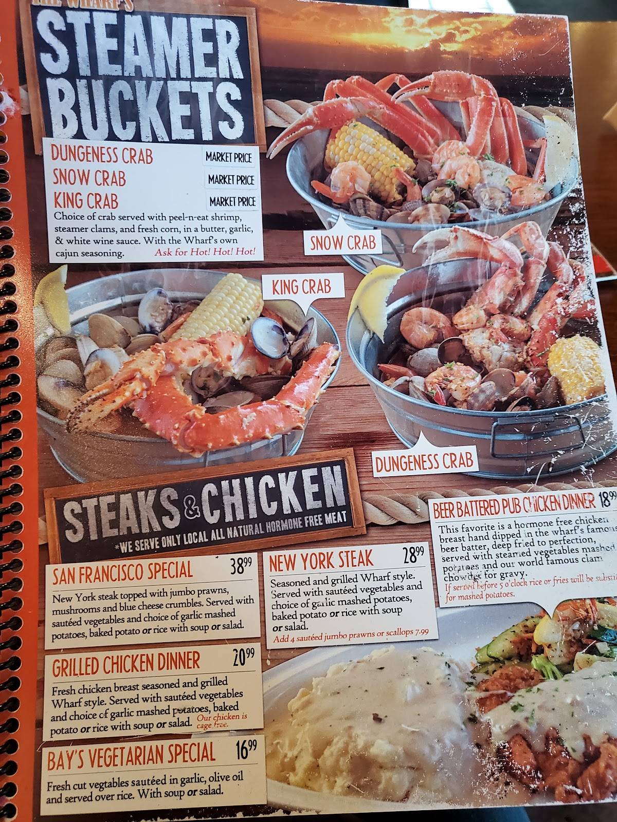 Menu at Wharf Fresh Seafood Market and Eatery pub & bar, Medford