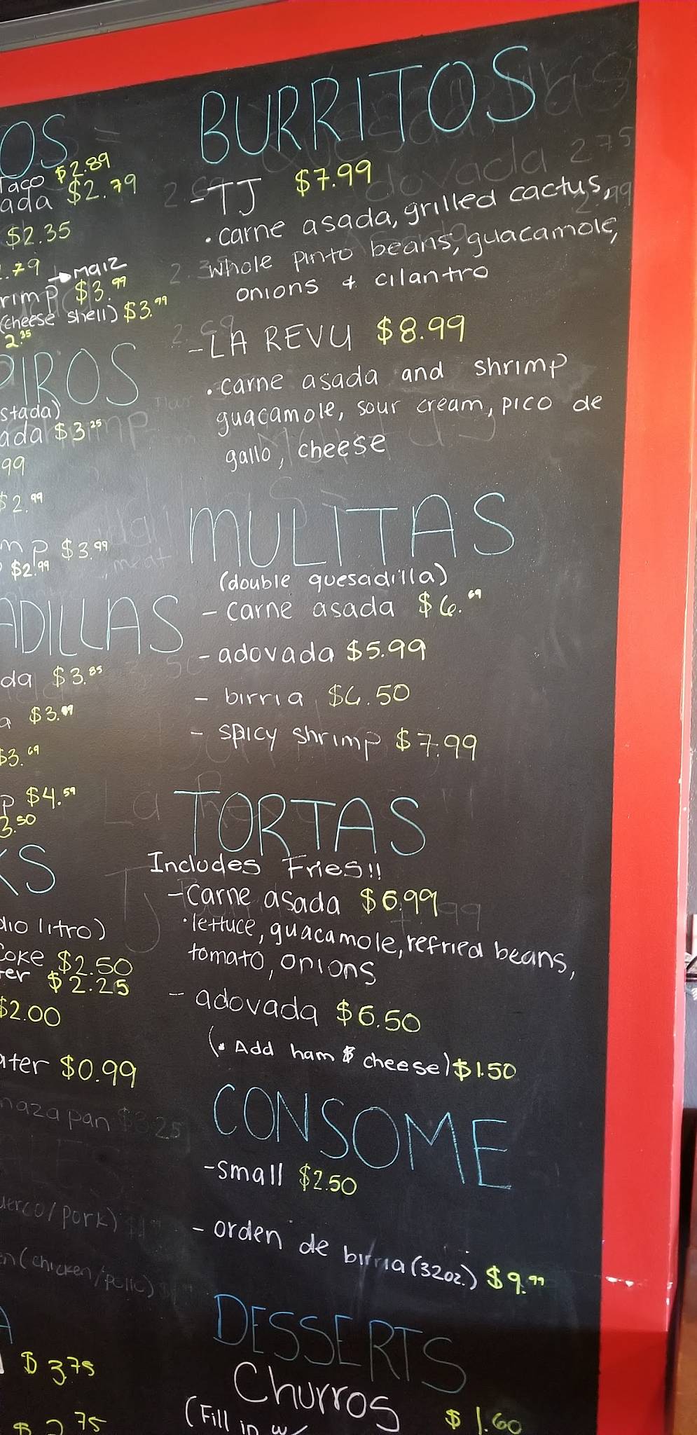 Menu at Tacos tj 664 restaurant, Wichita