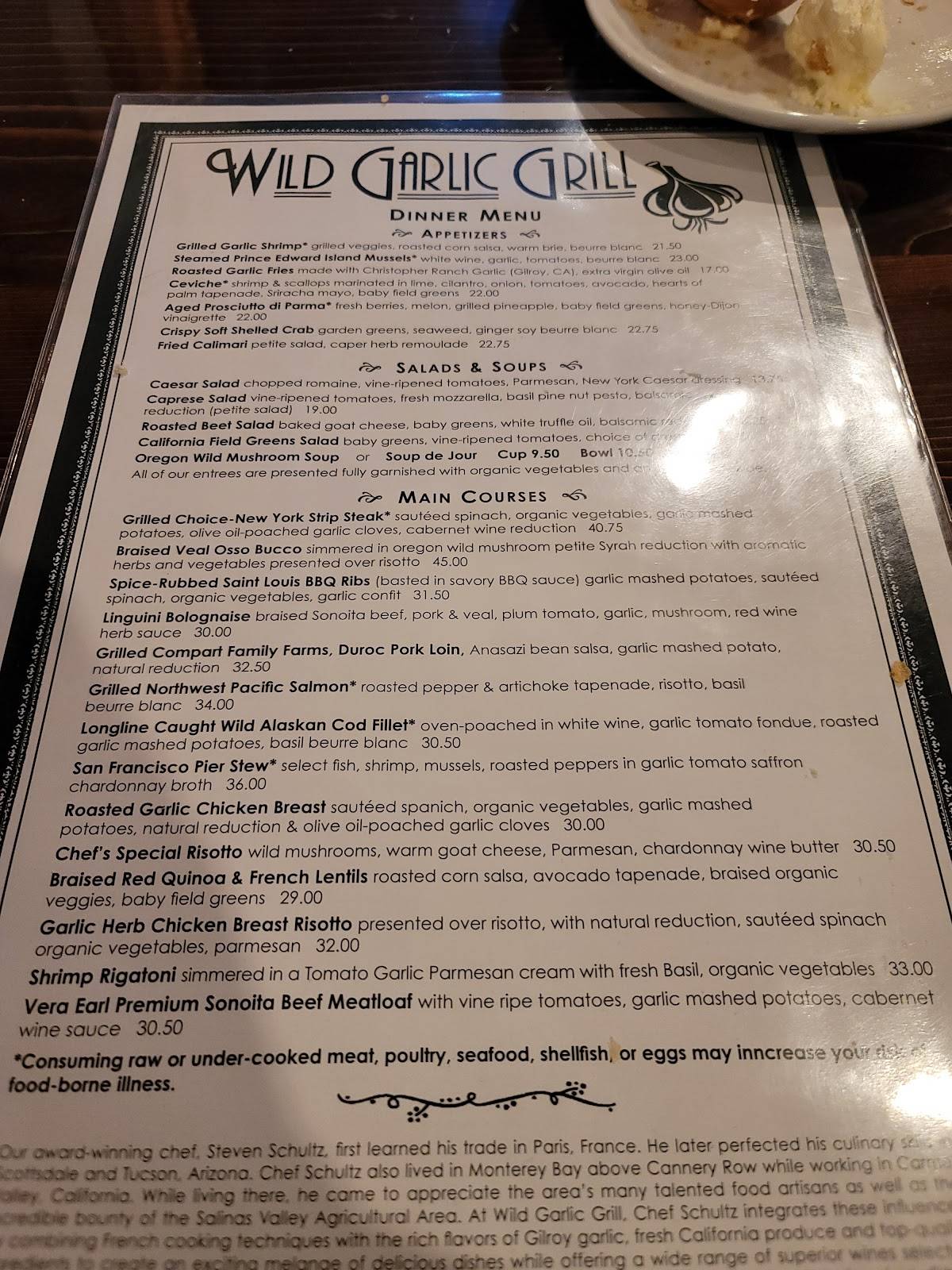 Menu at Wild Garlic Grill pub & bar, Tucson, E Skyline Dr Suite 120