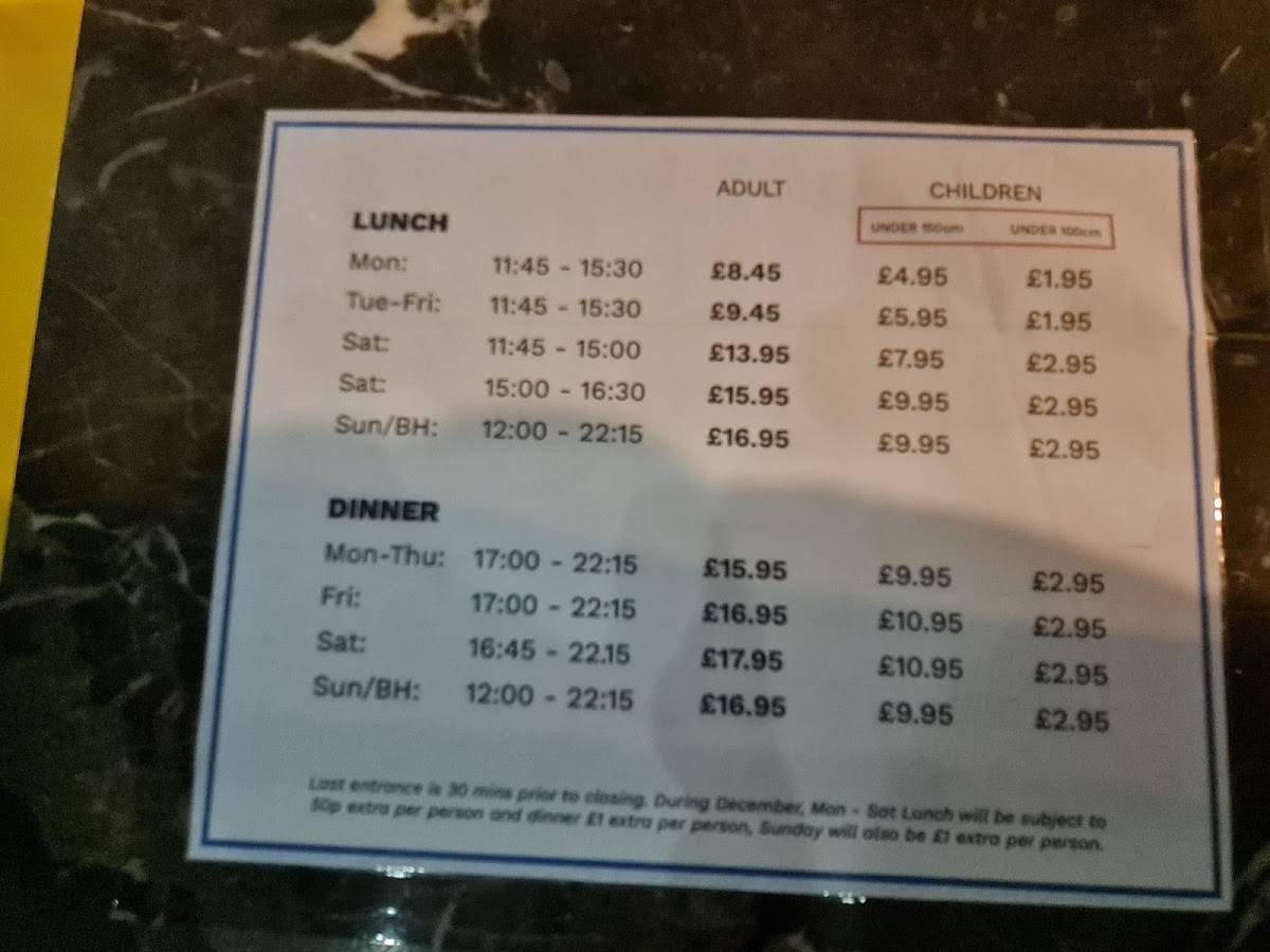 Menu at Wings International Cuisine restaurant, Hull