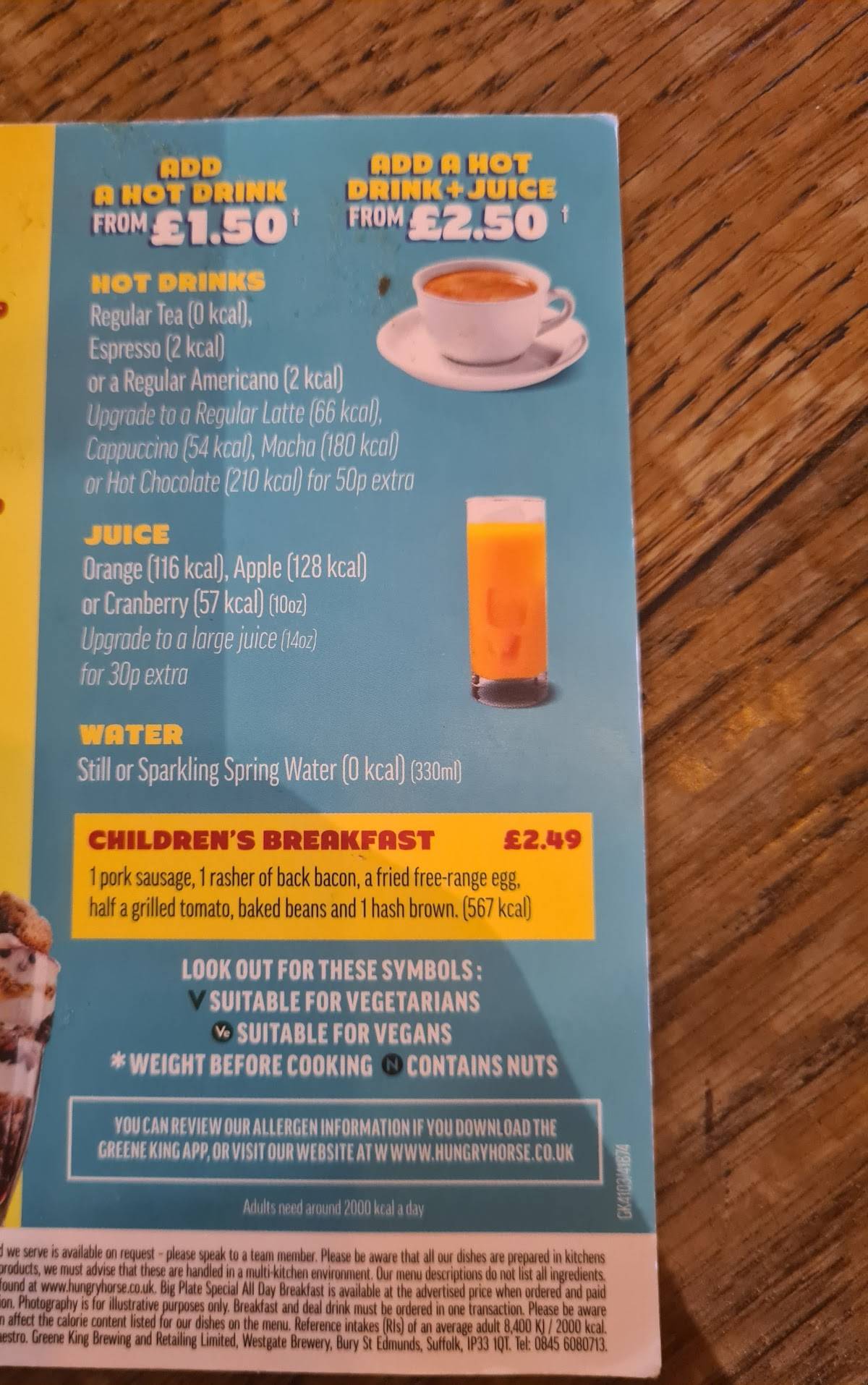 Menu at The Ashley Worksop (Hungry Horse) pub & bar, Worksop