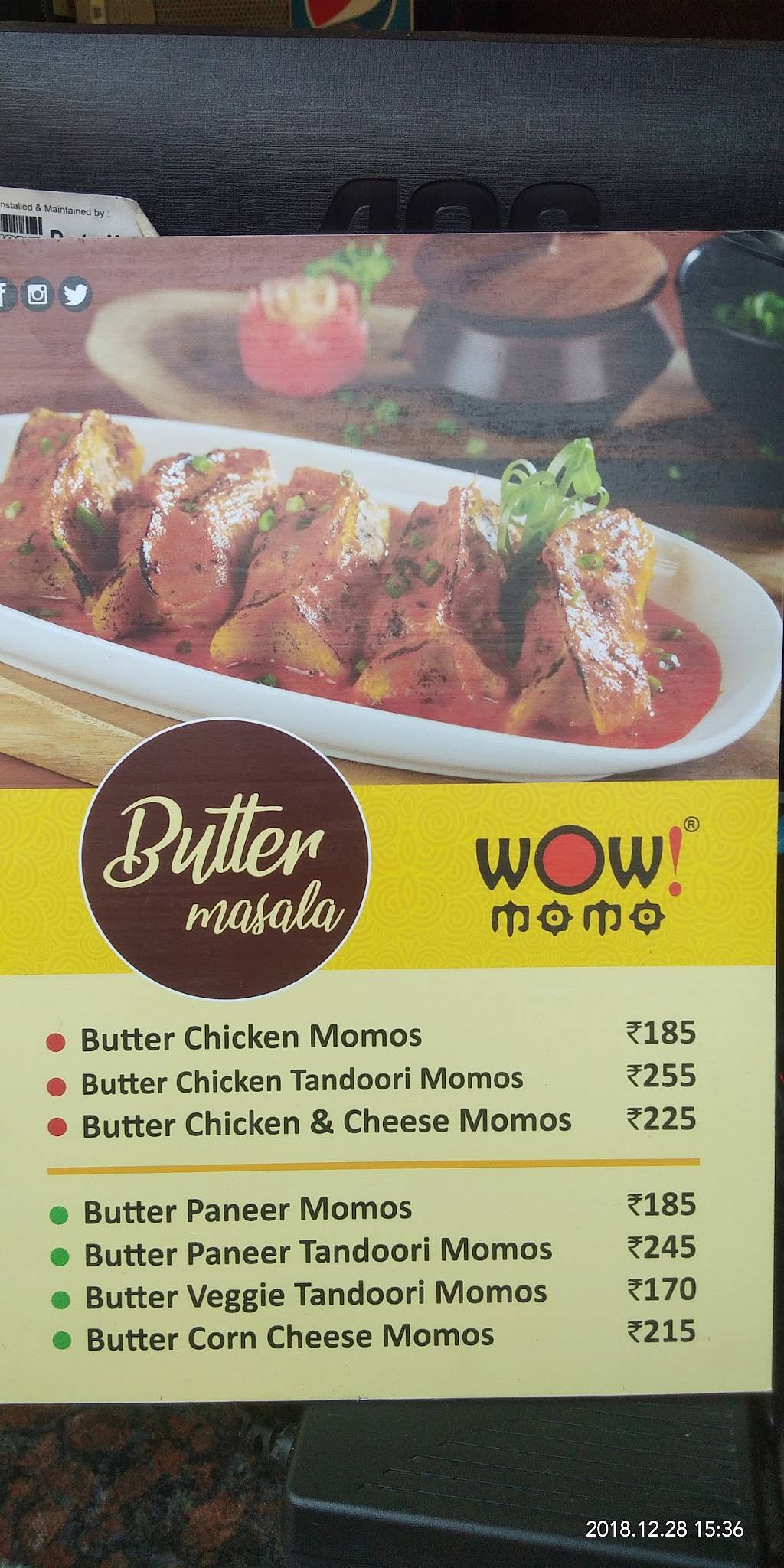 Menu at Wow! Momo, Kolkata, No 2F/11