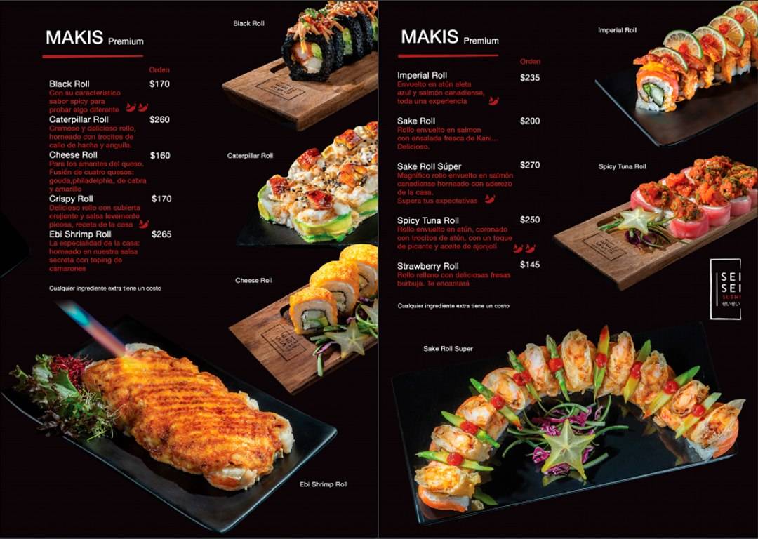 Carta del restaurante SEI SEI SUSHI, Zapopan