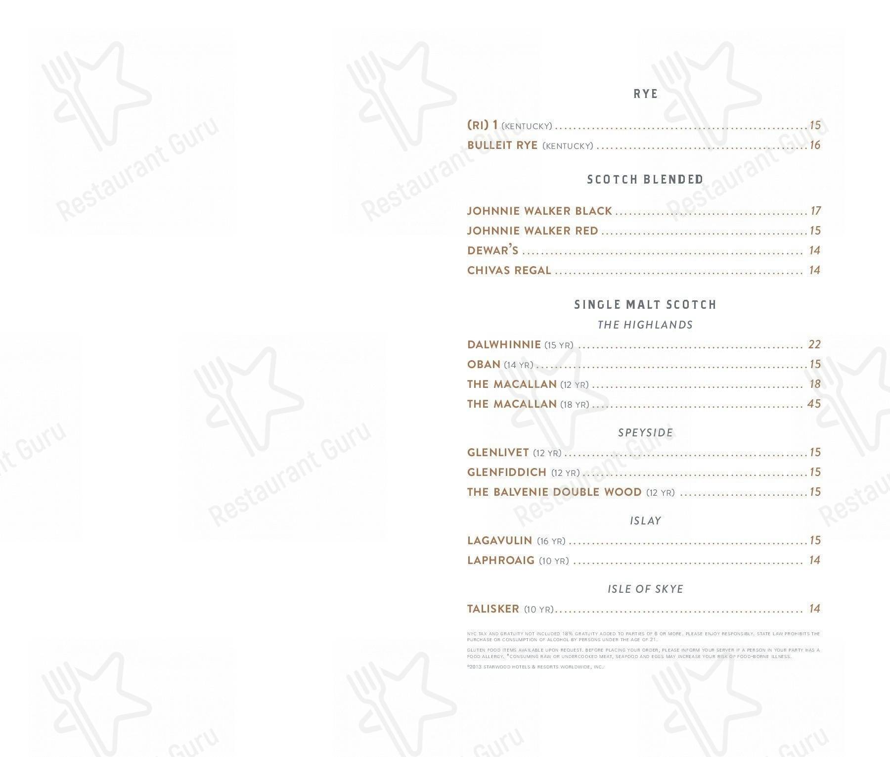 Menu at Foundry Bar, West New York, 270 W 43rd St