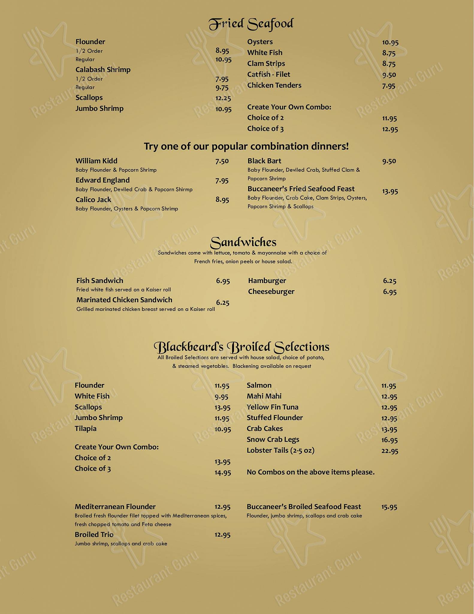 Menu at Pirates Landing pub & bar, Elkin, 161 Interstate Way