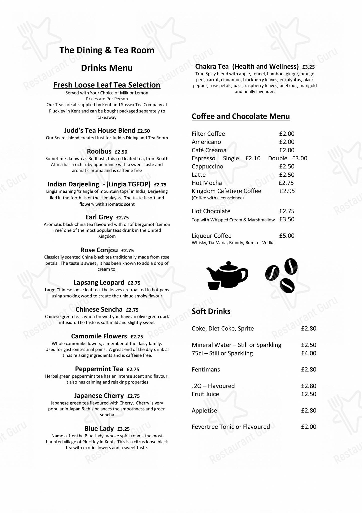 Menu at Judd's Folly pub & bar, Faversham