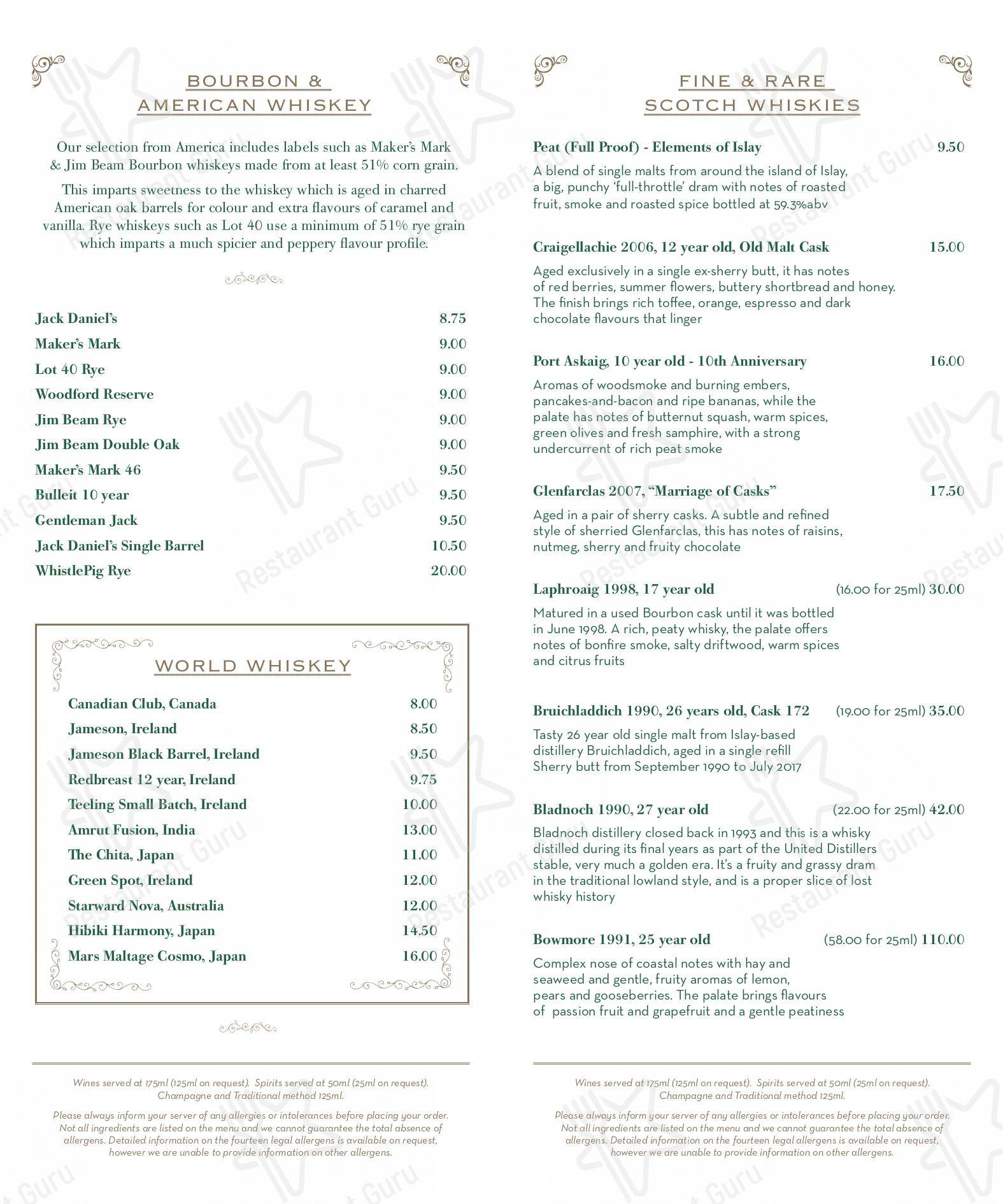 Menu at The Ivy Buchanan Street, Glasgow restaurant, Glasgow, 106 ...