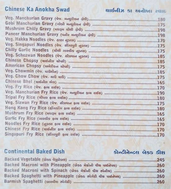 Menu at SHREE MARUTINANDAN RESTAURANT MANINAGAR, Ahmedabad, Shop No. FF 101