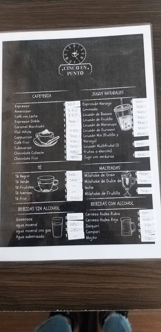 Menu at 5 (Cinco) en Punto - Café Bar, Buenos Aires