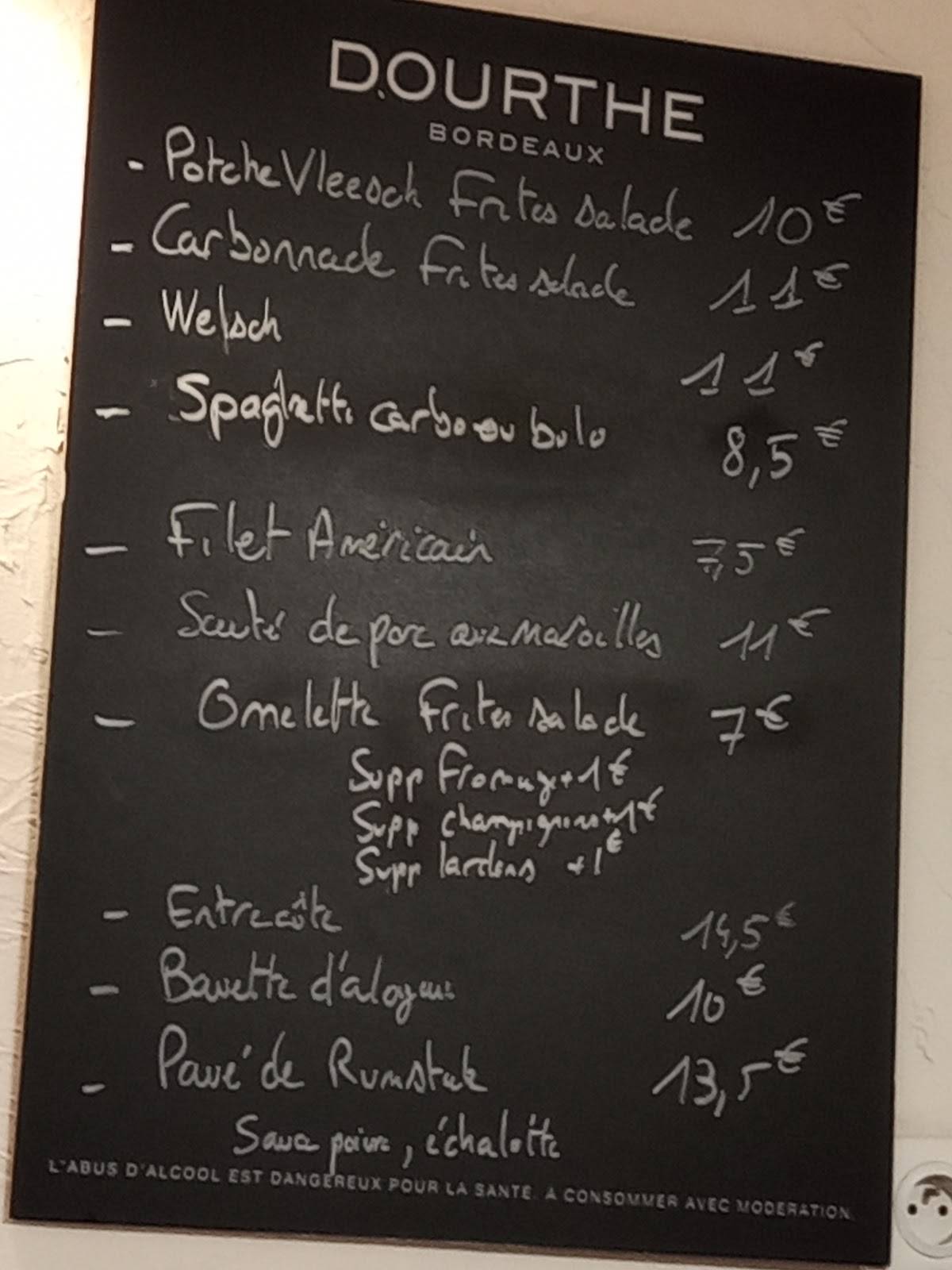 Menu au À l'Estaminet des Dunes restaurant, Ghyvelde
