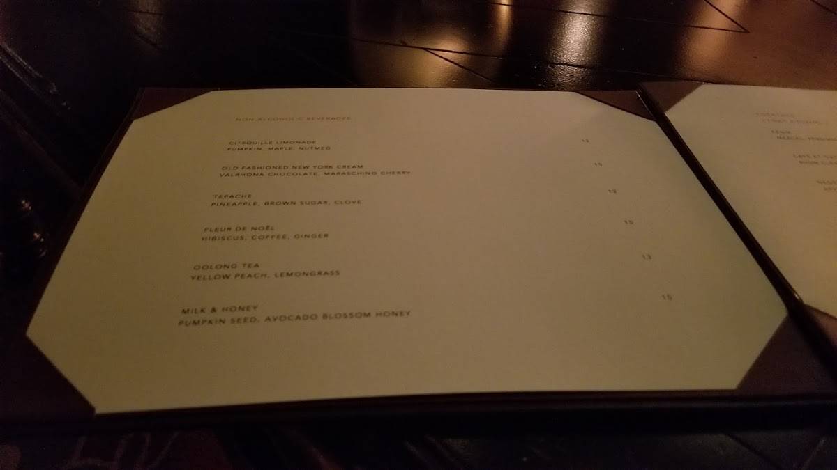 Menu at ADDISON restaurant, San Diego