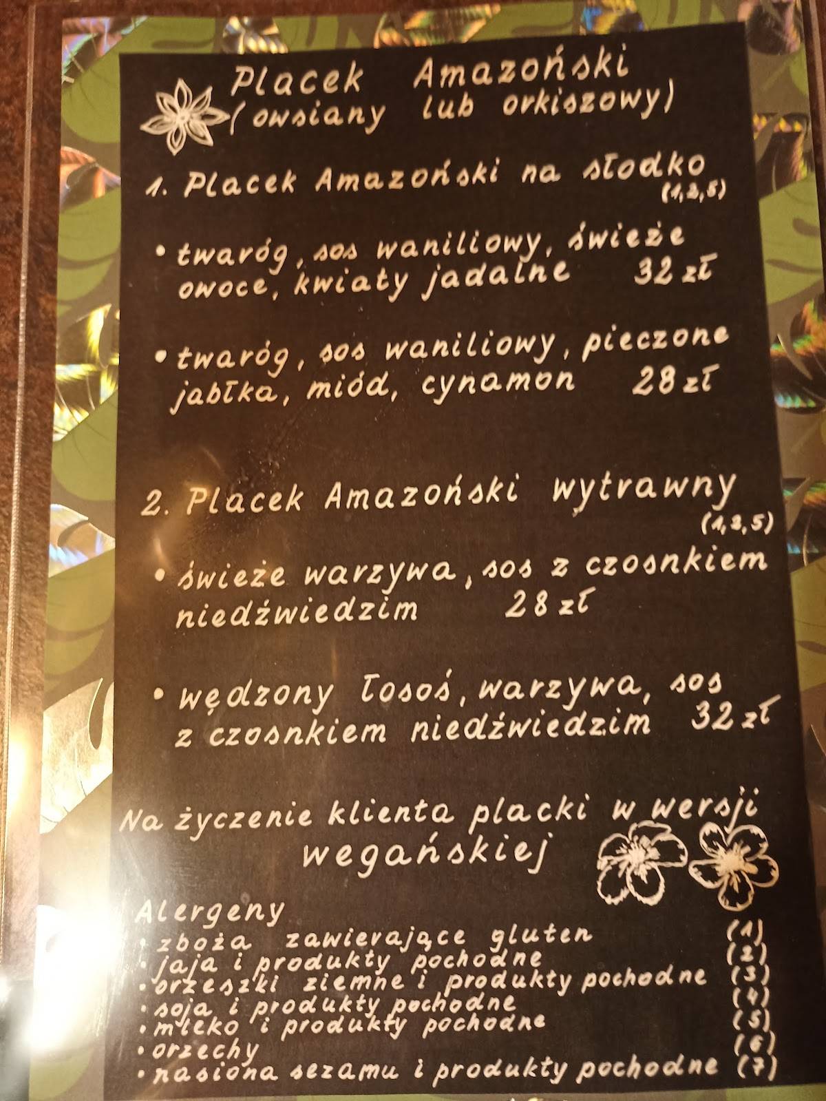 Menu at AMAZONIA Green Cafe, Poznań