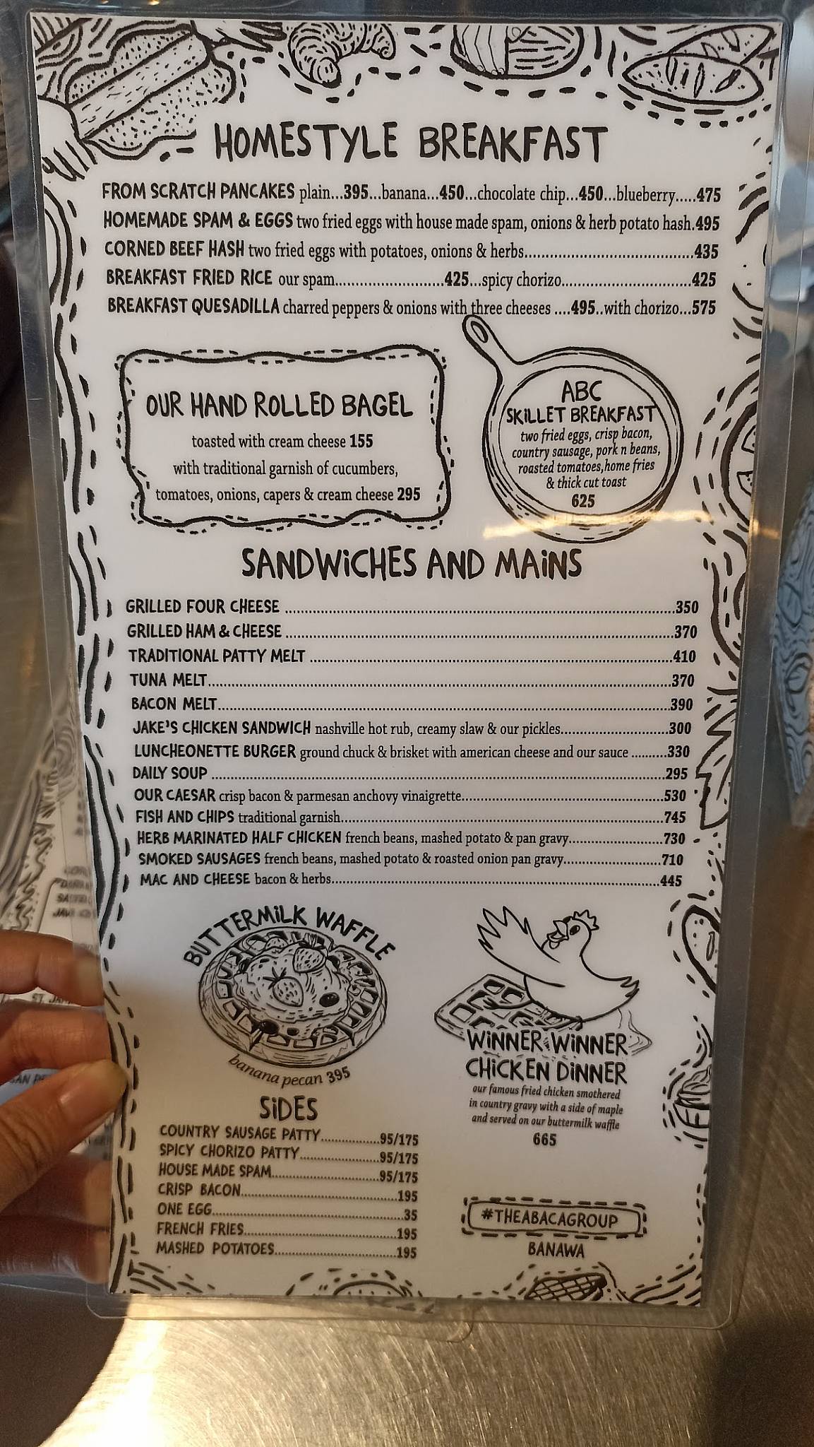 Menu at Abaca Baking Company cafe, Cebu City, Paseo arcenas