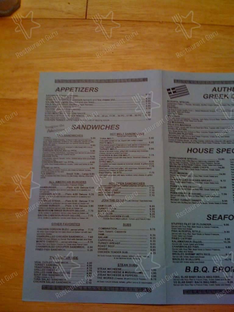 Menu at Acropol Family Restaurant, Largo