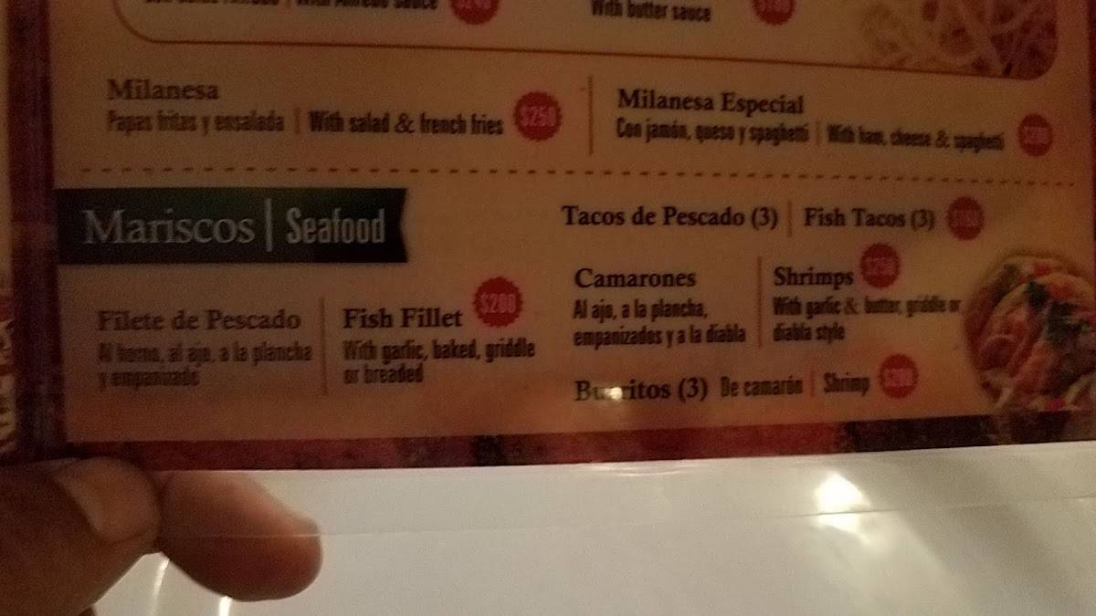 Menu at Alfonso's Pizza restaurant, Ensenada, Macheros 868