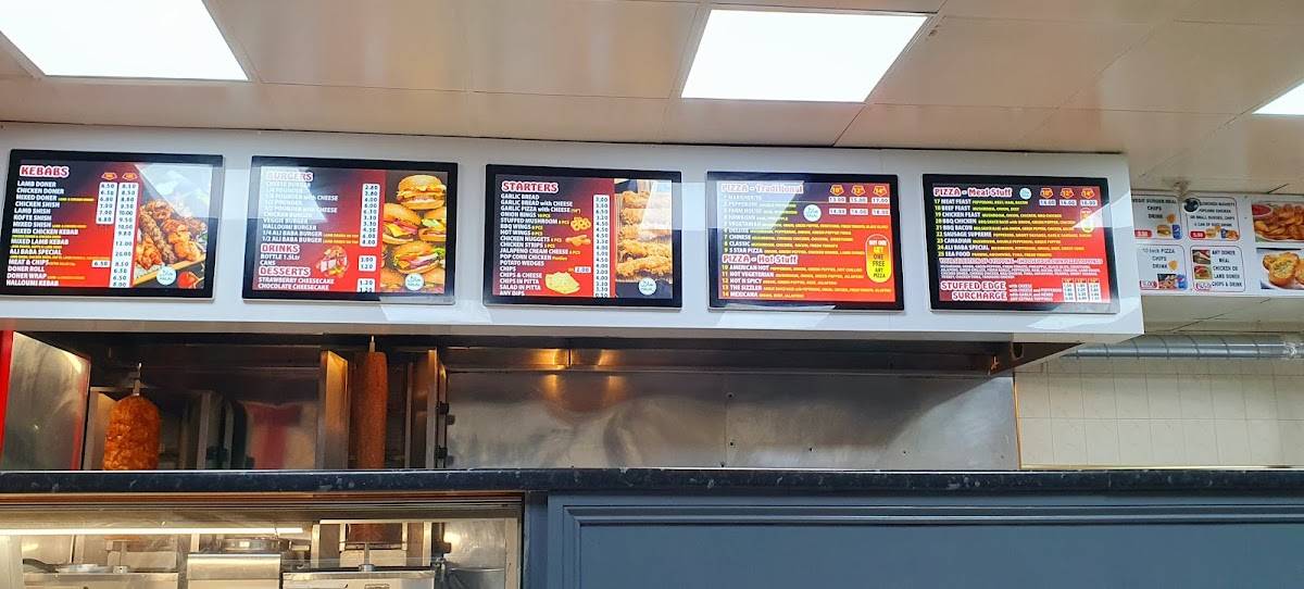 Menu at Ali Baba pizzeria, Dagenham