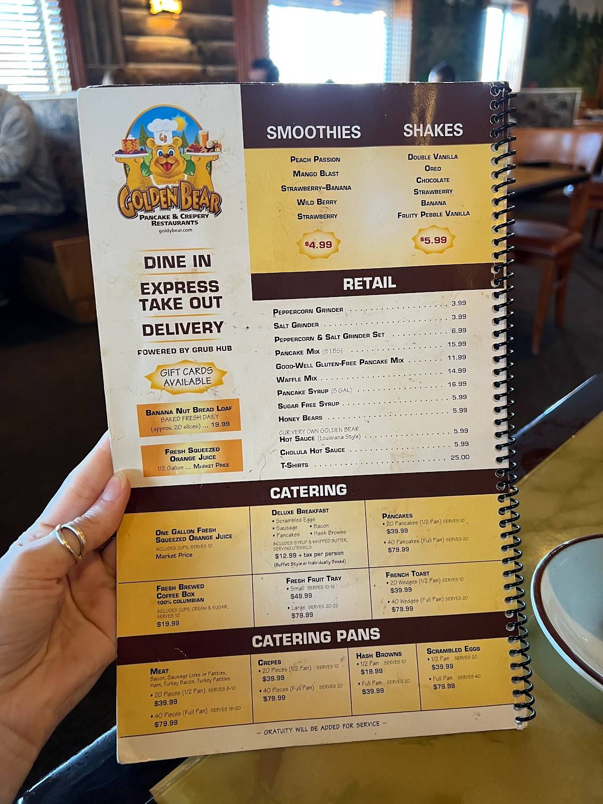 Menu at Golden Bear Pancake & Crepery Restaurants, Alsip