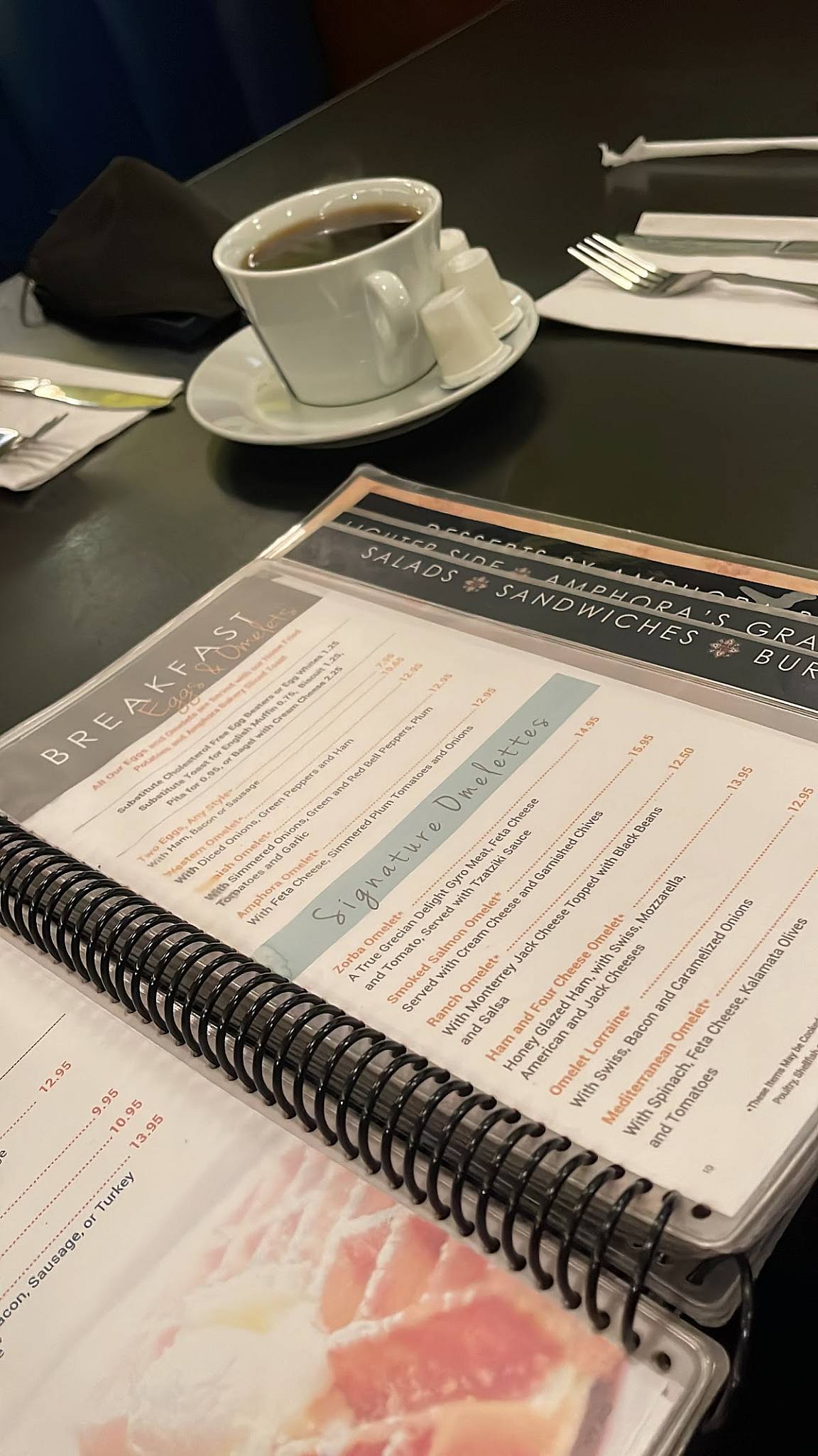Menu at Amphora's Diner Deluxe desserts, Herndon