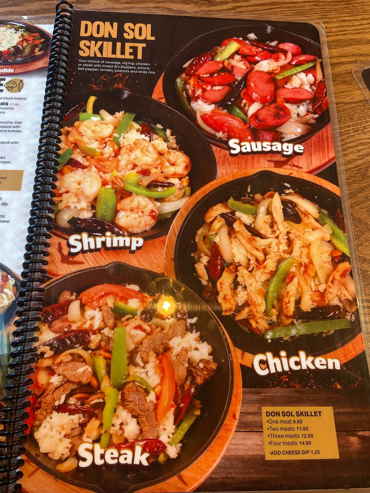 Menu at Don Sol Mexican Grill restaurant, Anna
