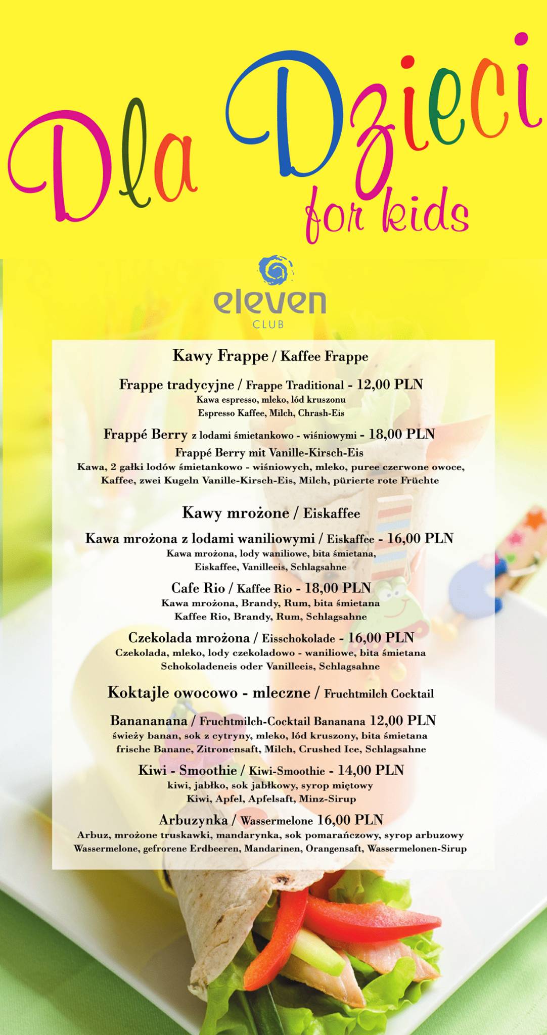 Carta del restaurante Arka Medical SPA, Kołobrzeg