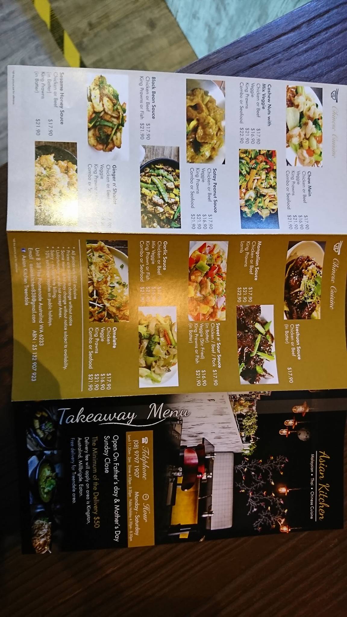 Menu at Asian Kitchen Treendale restaurant, Australind