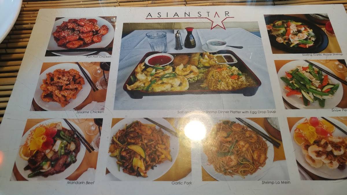 Menu at Asian Star restaurant, Midvale