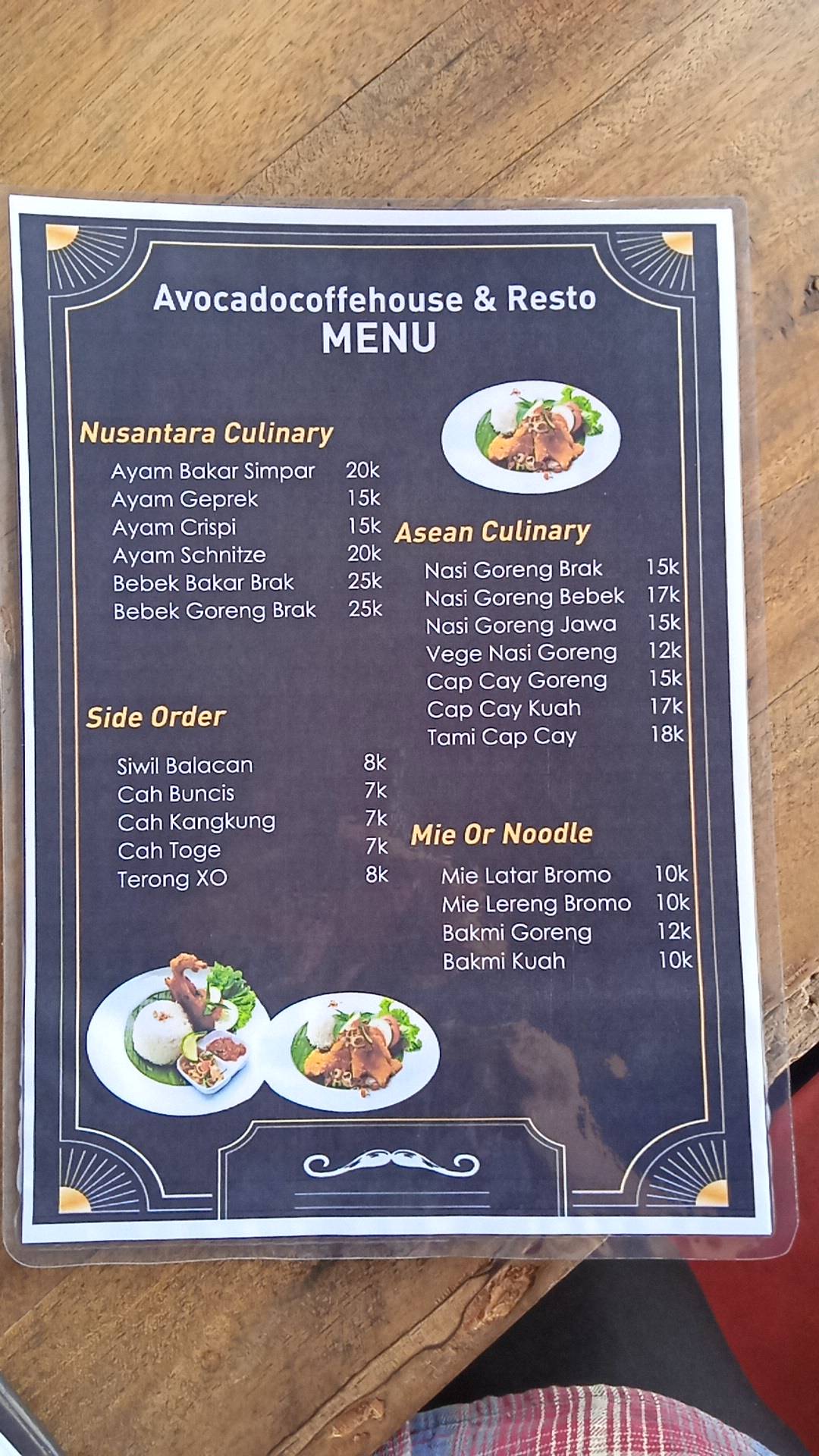 Menu at Resto_Avocado Coffee House, Wringinanom