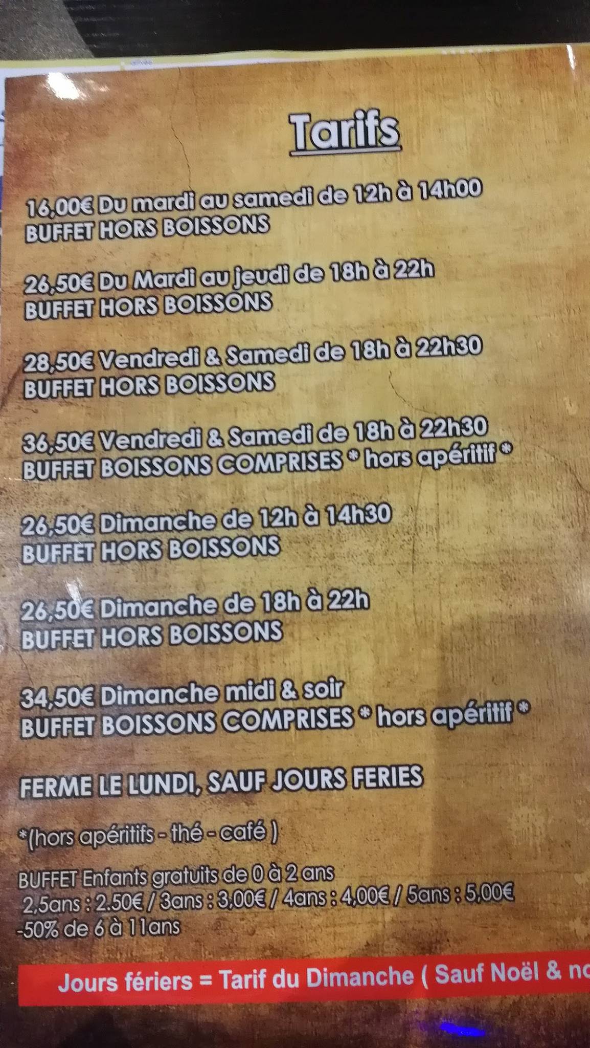 Menu au Mega Grill Grez-Doiceau, Grez-Doiceau