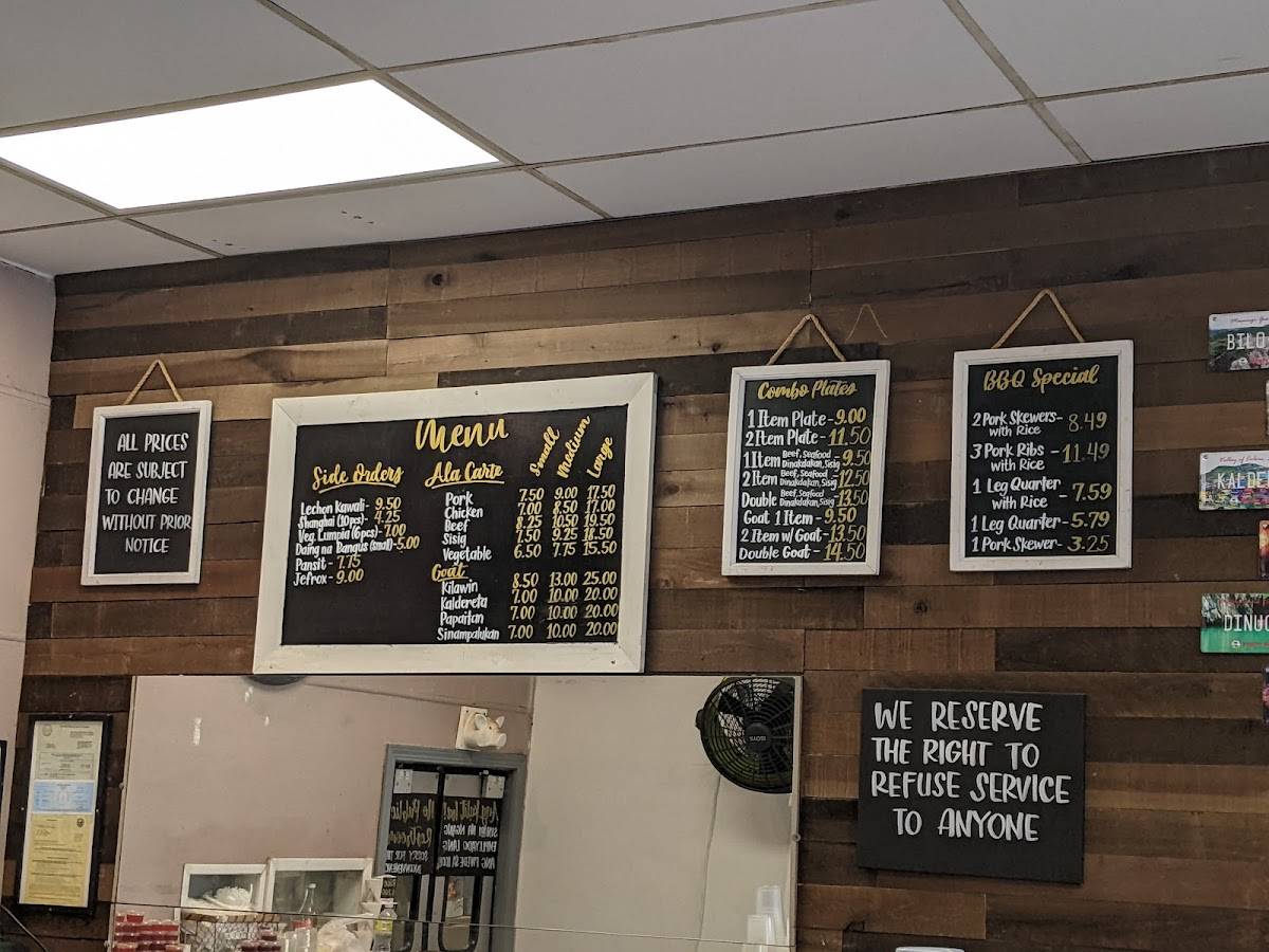 Menu at Pinoy Bbq ATBP, Milpitas