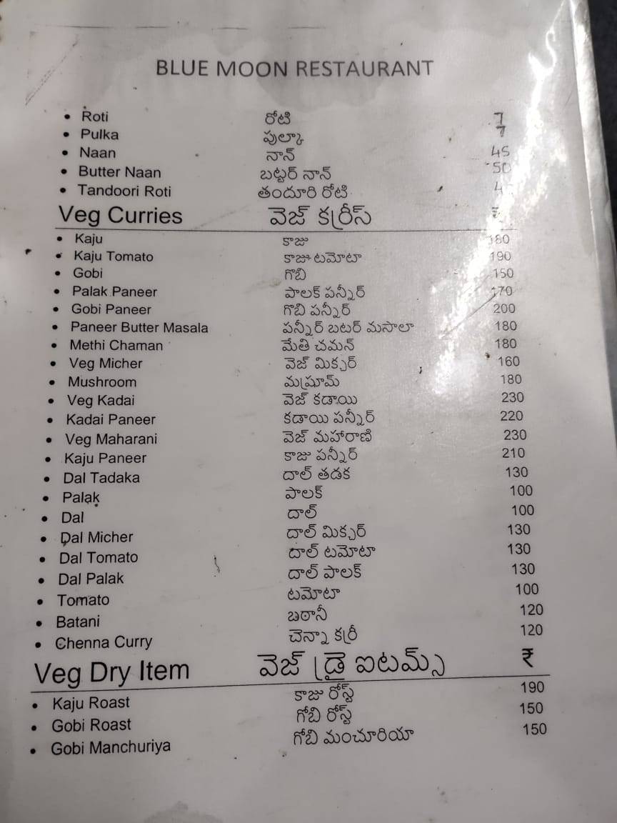 Menu at BLUE MOON RESTAURANTShopping MallCafePizza ...