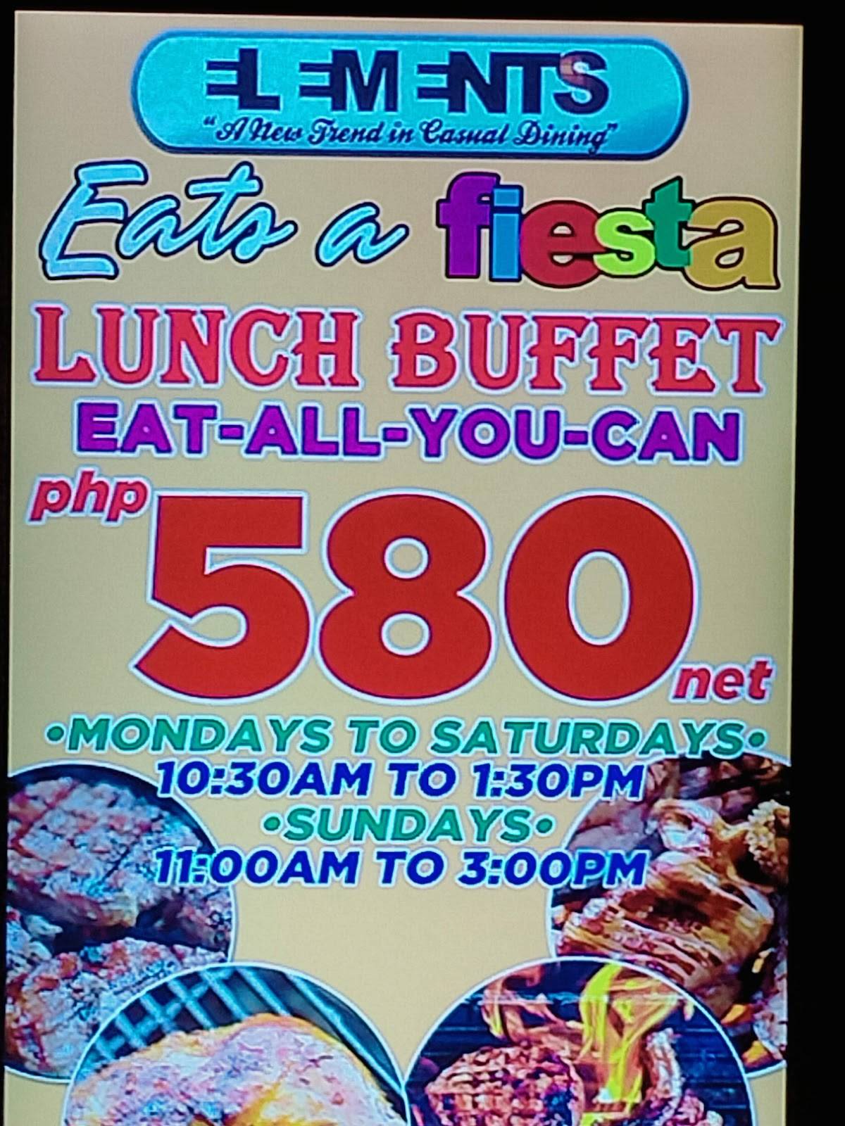 Menu at Elements Buffet restaurant, Baguio